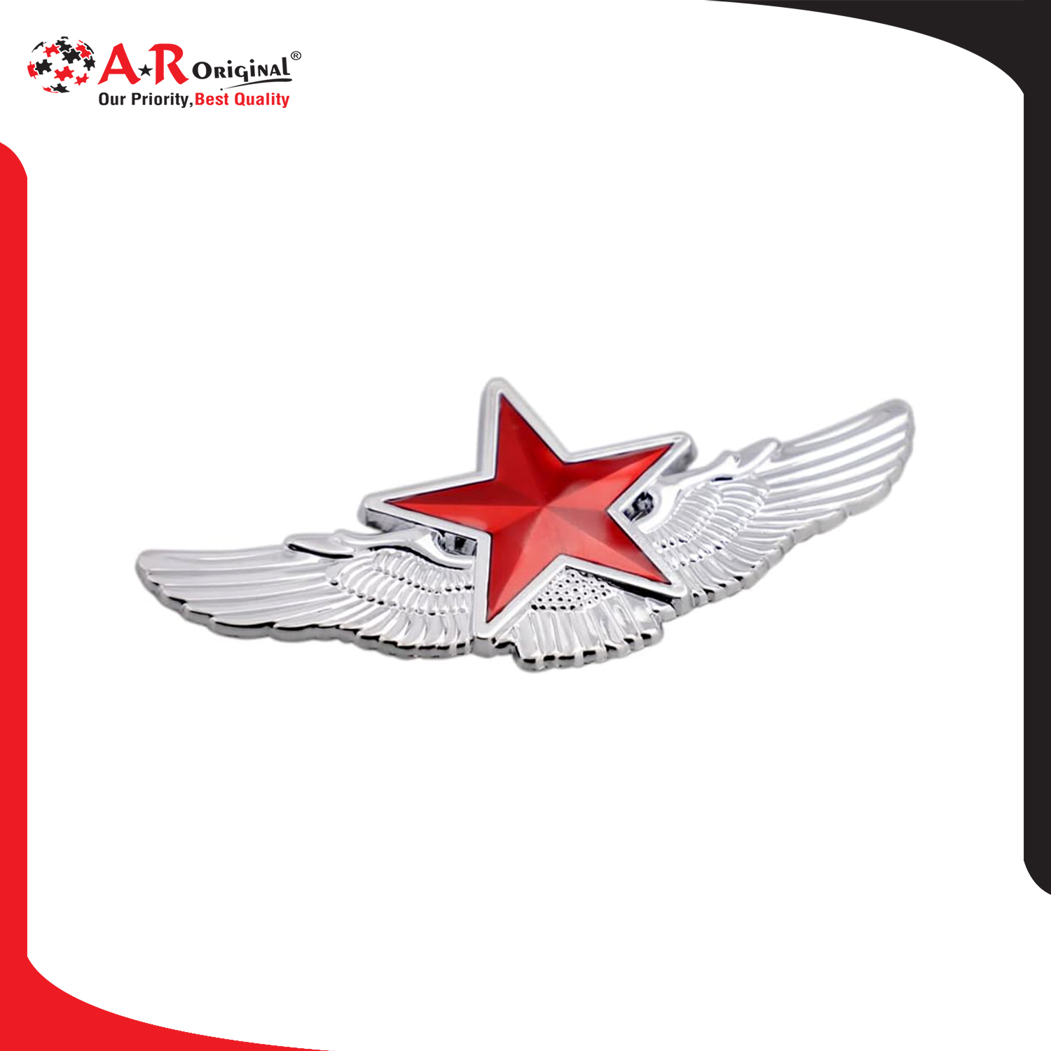 Star Wing Metal Silver Badge Emblem – aroriginal.pk